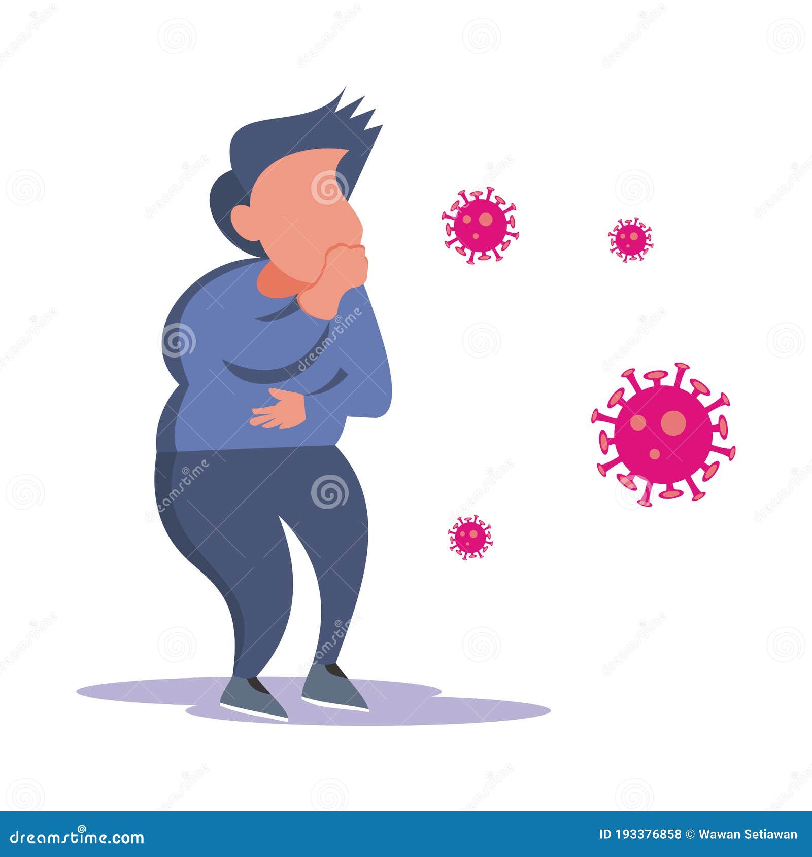 Vector Coughing Patient Warning Triangle Sign Icon Stock Image ...