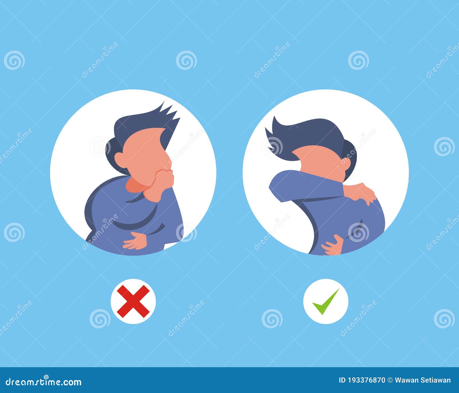 Illustration Vector Graphic of Instructions for the Correct Cough ...