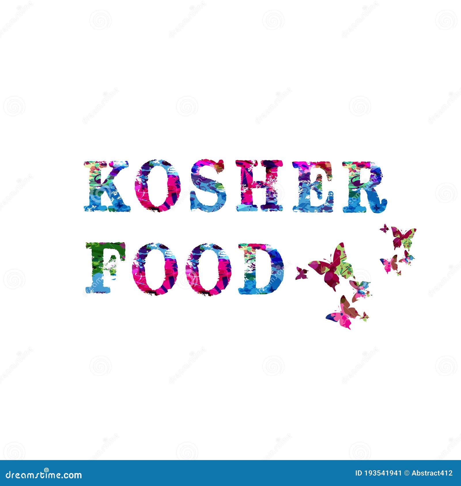 Kosher Food - Jewish Food Colorful Inscription Isolated. Kosher Food ...