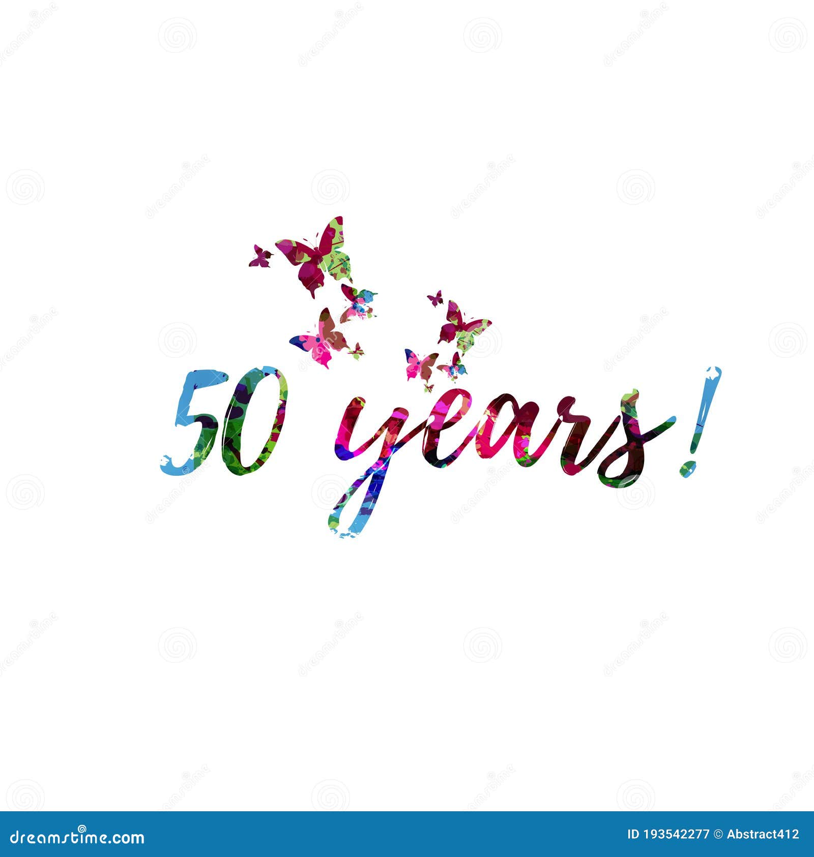 50 Years Colorful Handwritten Inscription Isolated. 50 Years ...