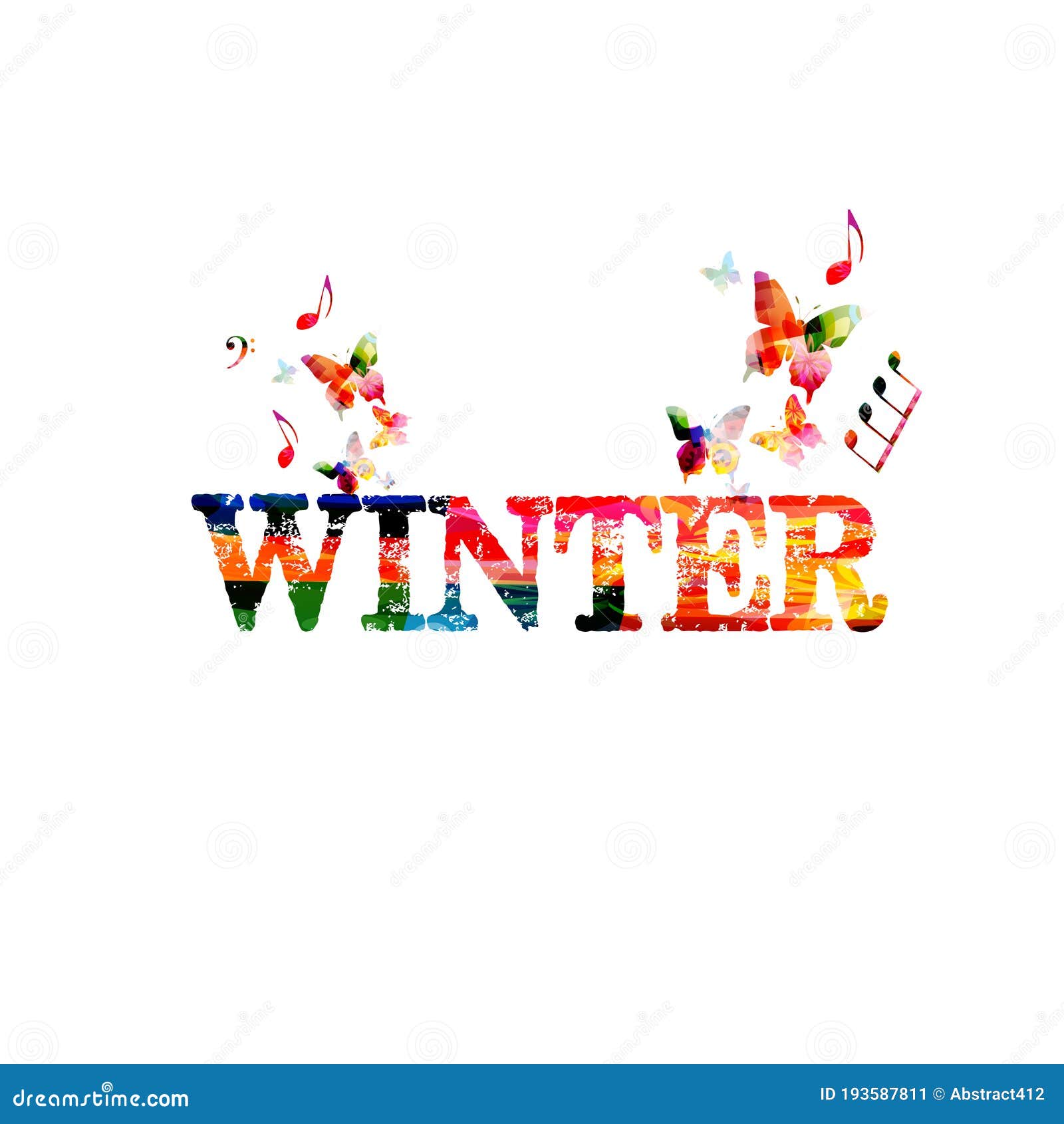 Winter Vector Illustration Banner Design. Colorful Winter Lettering ...