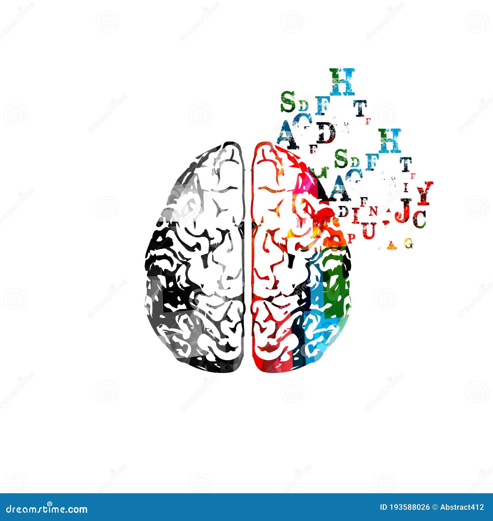 Brain Alphabet Isolated On White Background.Brain Font. Royalty-Free ...