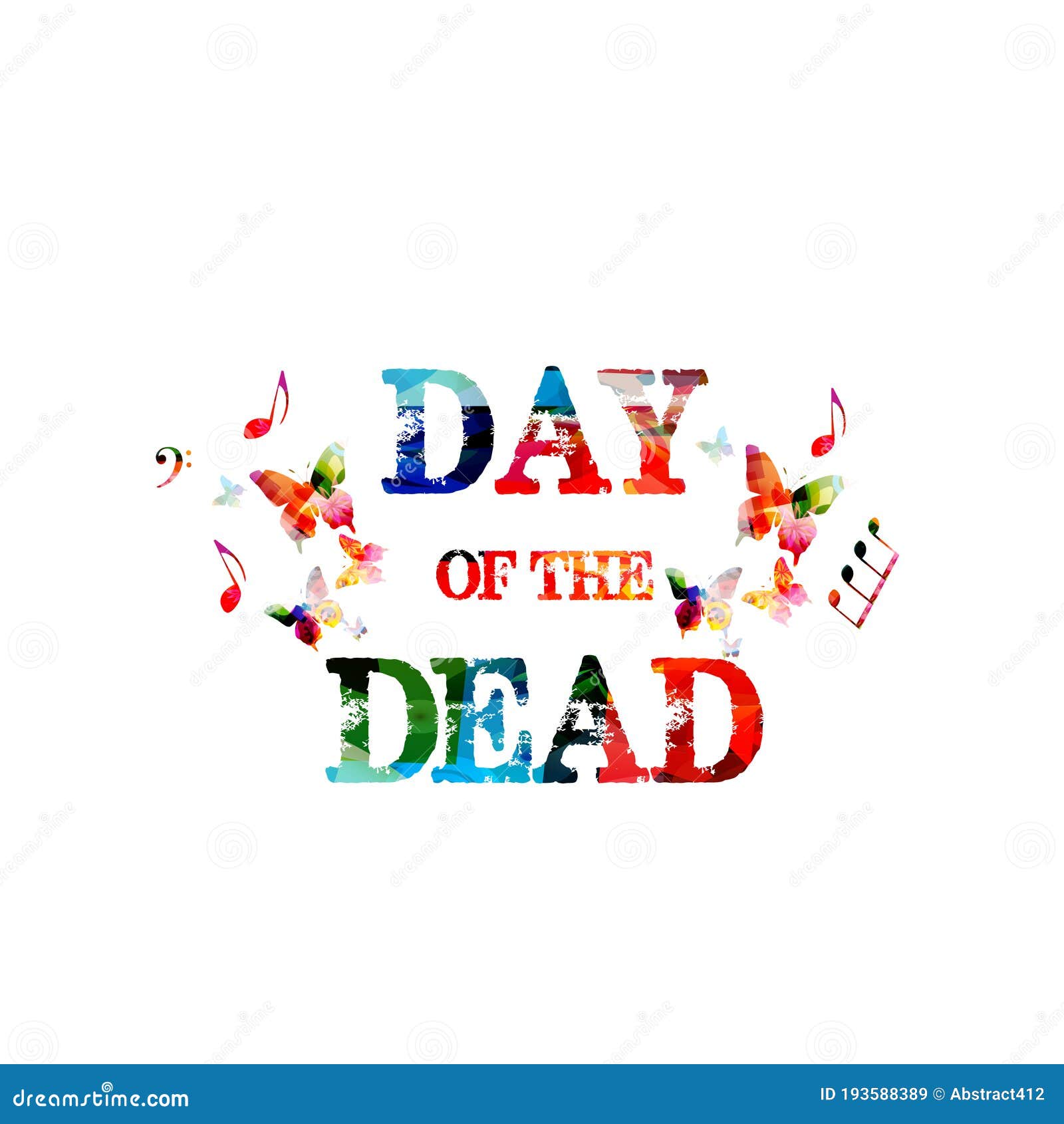 Day of the Dead Colorful Inscription Vector Illustration Poster ...