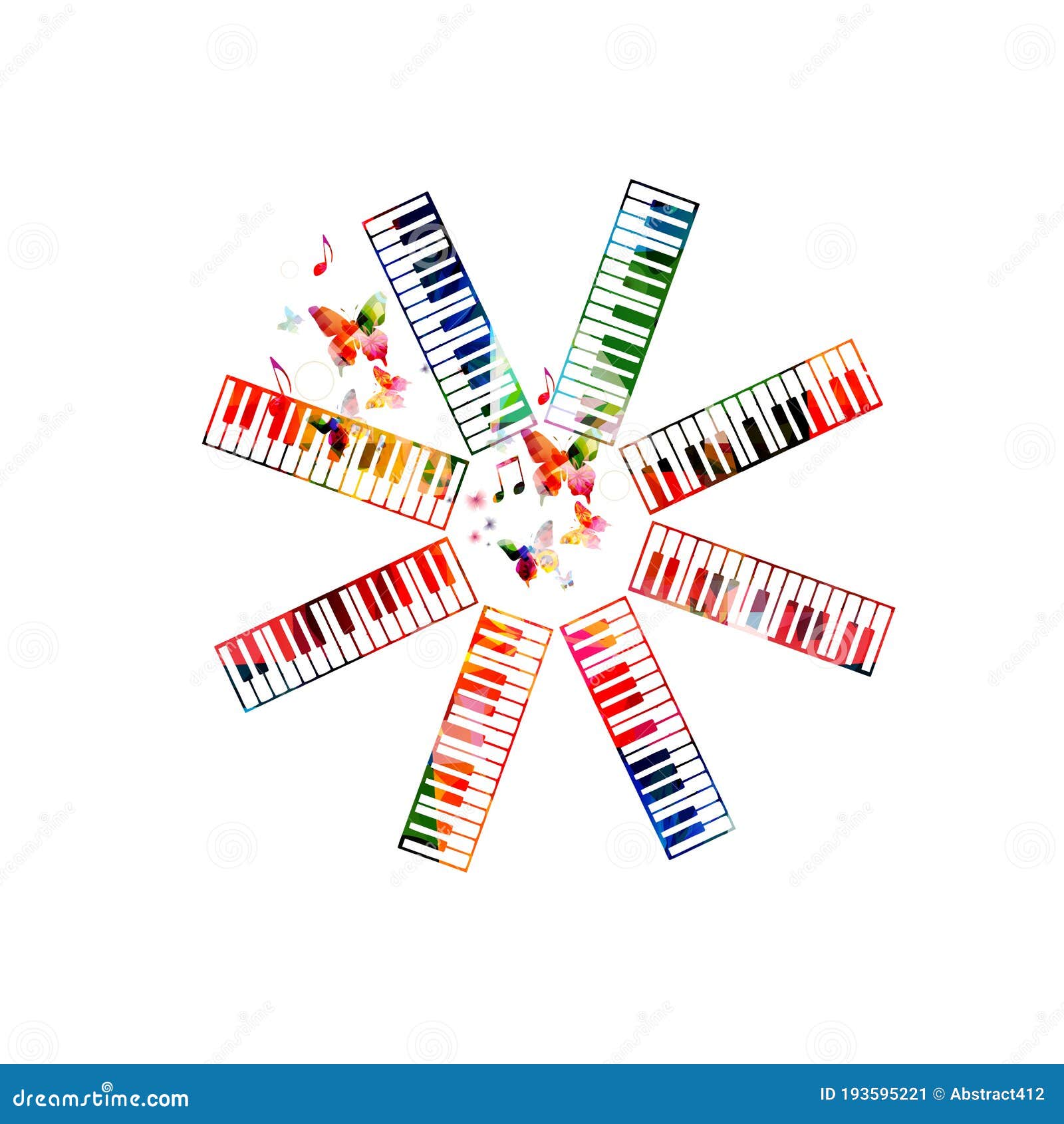 Music Poster with Piano Keyboard Pattern. Colorful Music Instrument ...