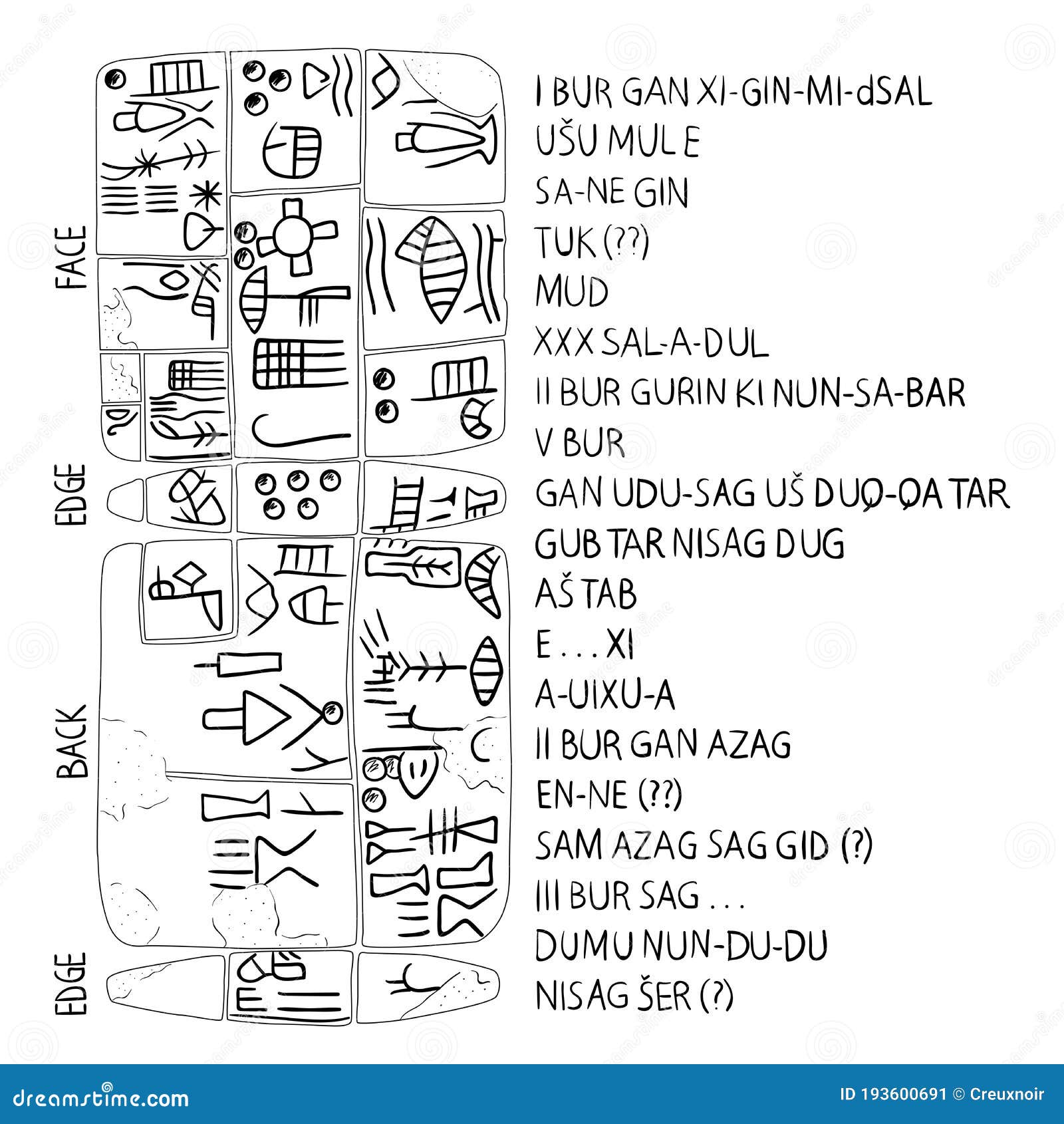 Ancient Babylonian Stone Tablet Illustration Stock Illustration ...