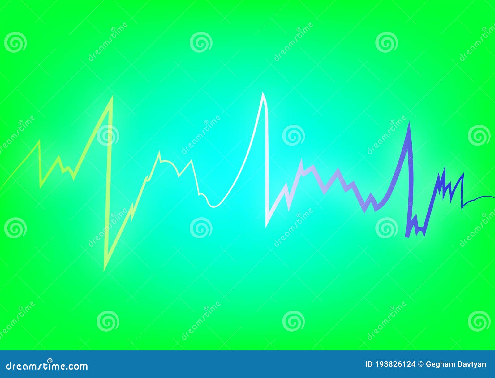 Heart Beat on Abstract Green Background Stock Illustration ...