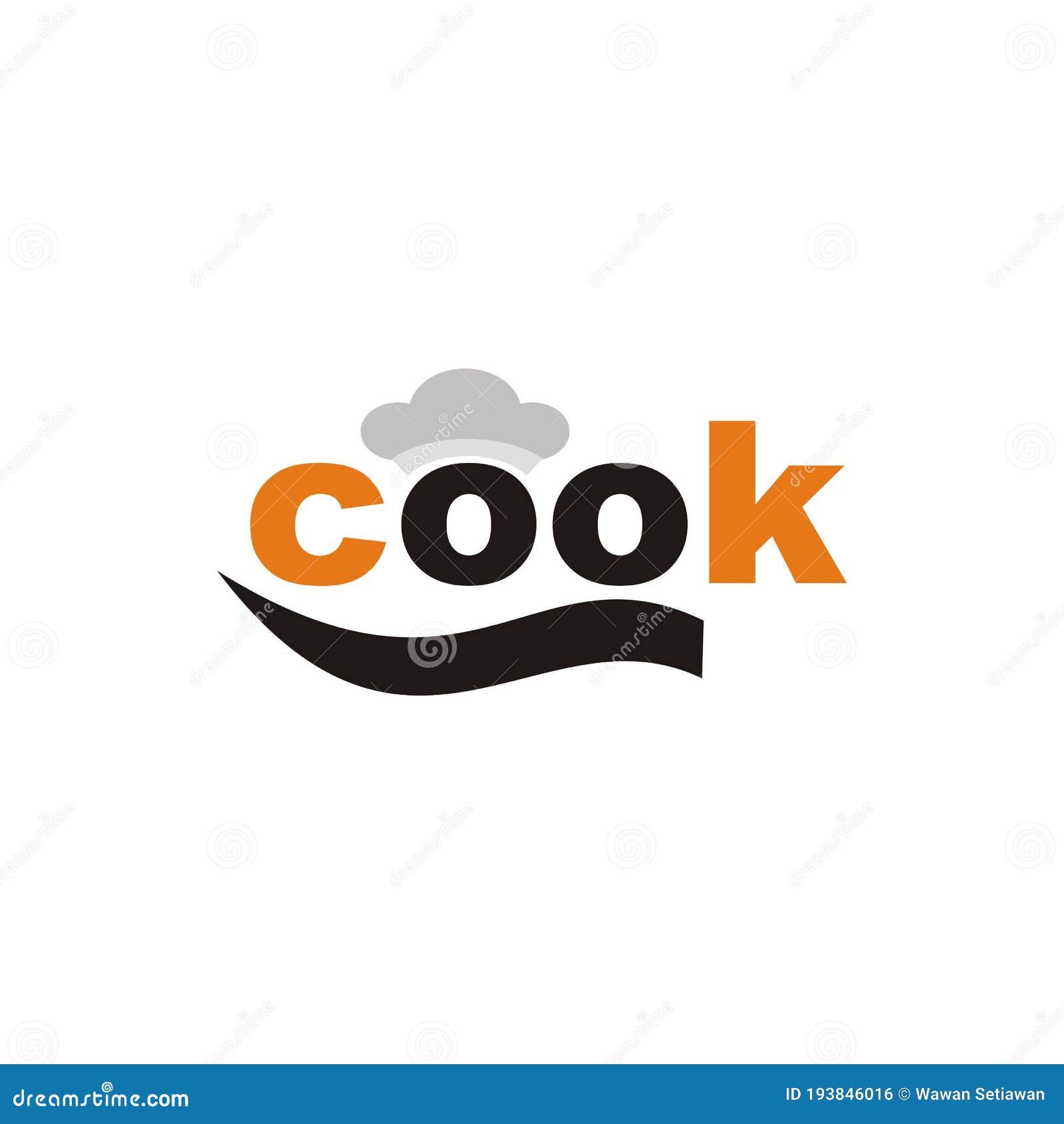 Cook Text Design Logo - Vector Illustration Stock Vector - Illustration ...