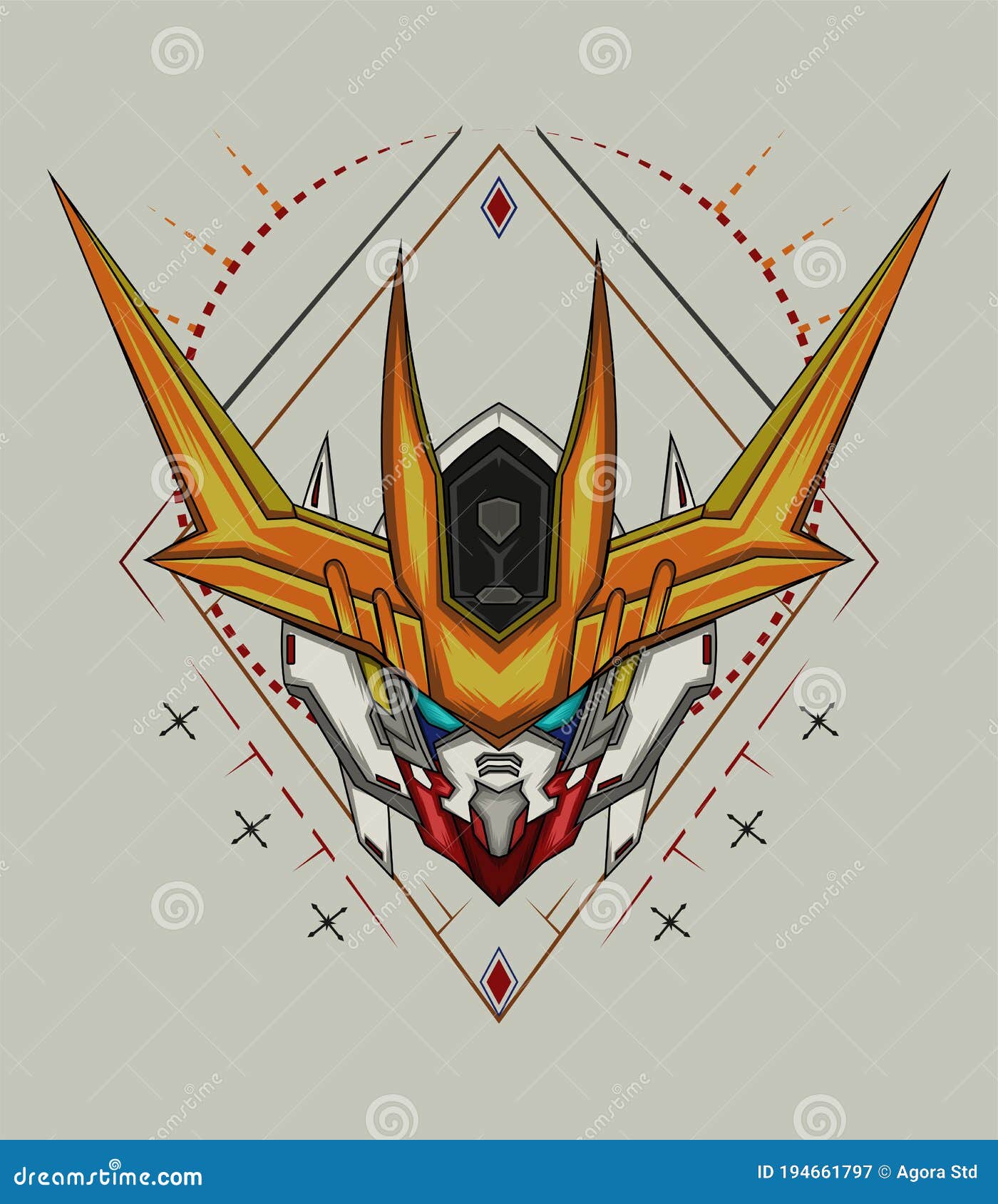 Mecha Logo Vector. Robotic Illustration Stock Vector - Illustration of ...