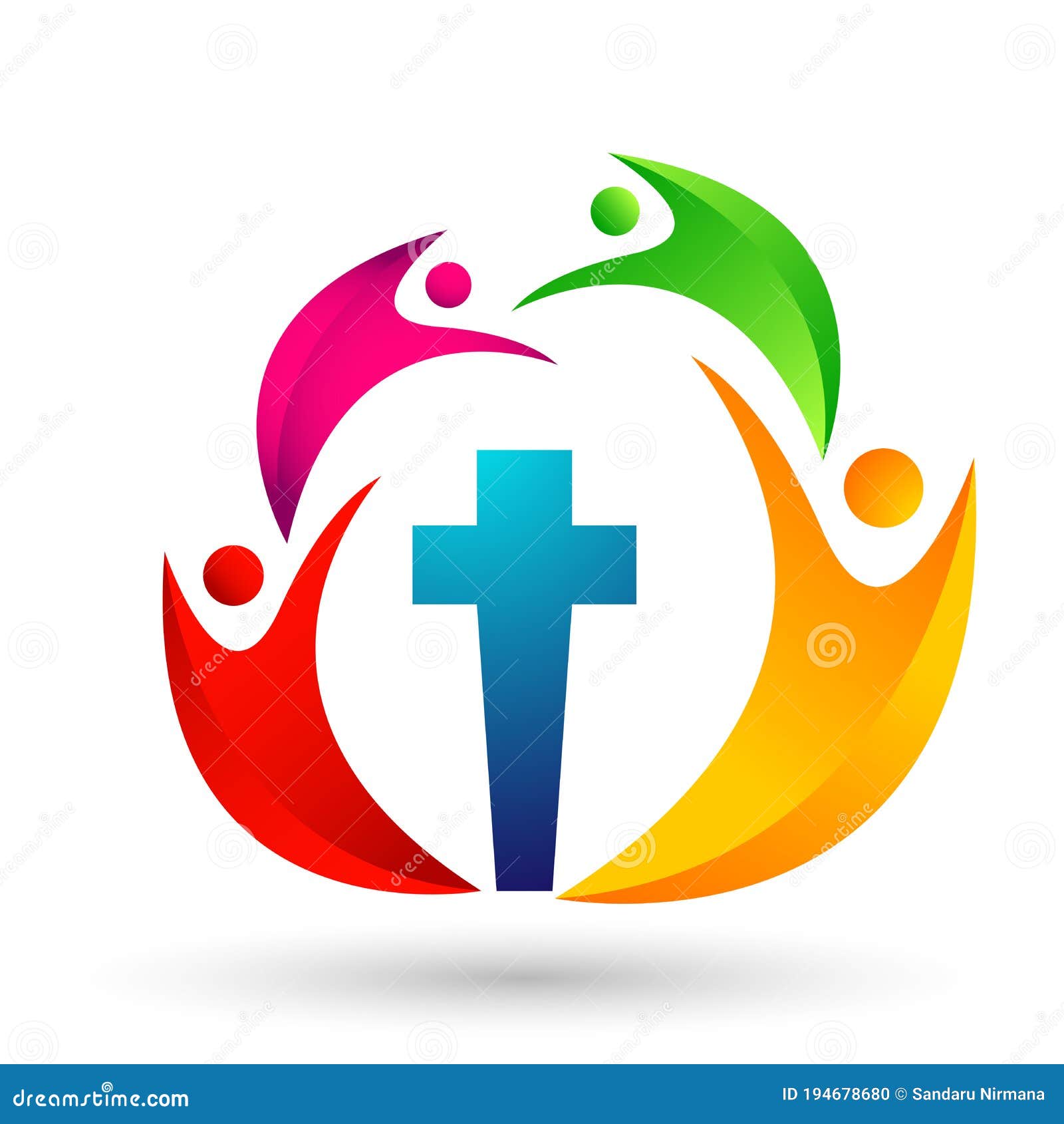 Church Care Globe People with Hand Home House Logo Icon Cross Love ...