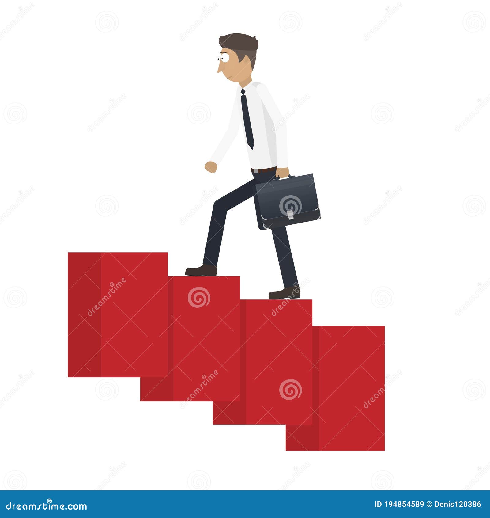 Financial Performance. Businessman Steps Diagram, Vector Illustration ...