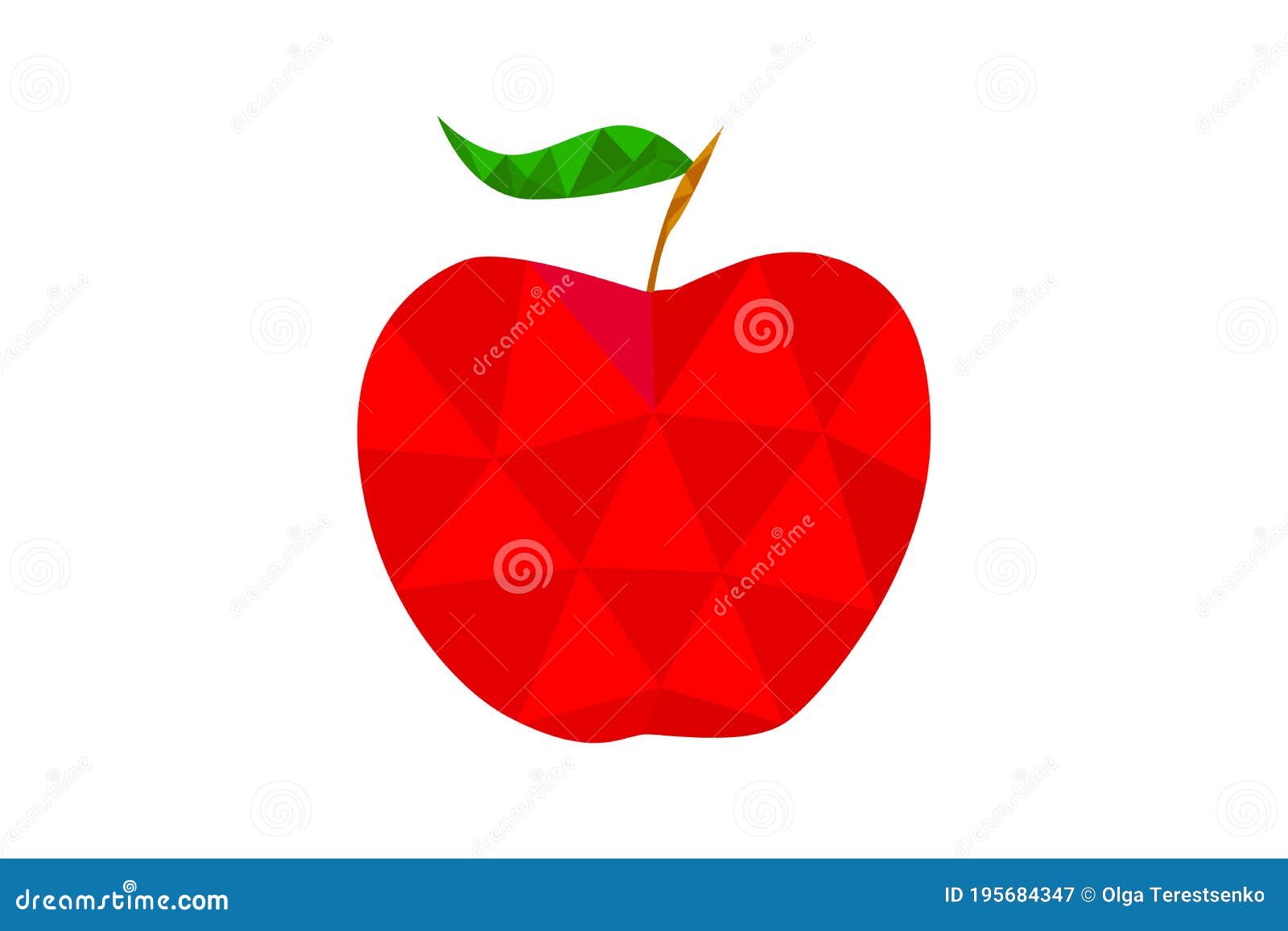 Red Apple Triangles, Triangulation, Label Images. Vector Illustration ...