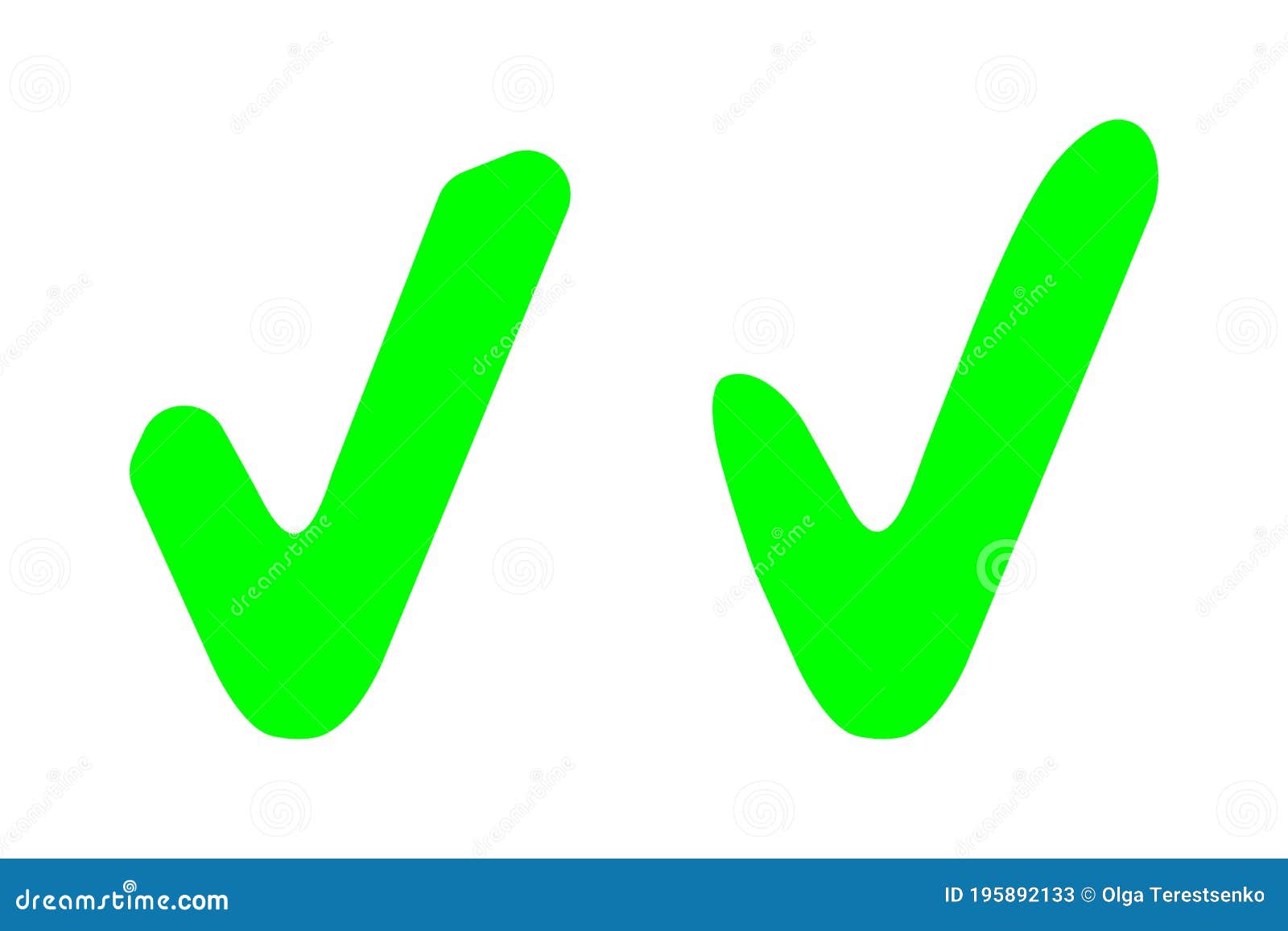 A Set of Two Ticks. Flat Icons for Any Project. Done Marks, Agreement ...
