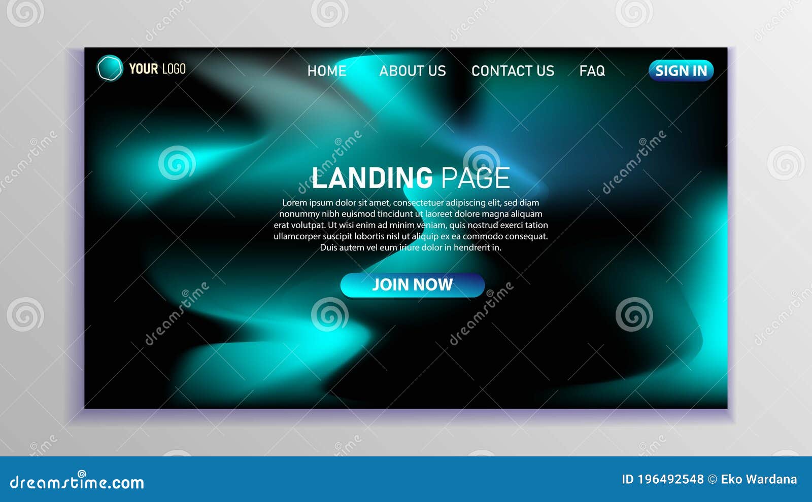UI Background Design for Website. Landing Page Background Stock Vector ...