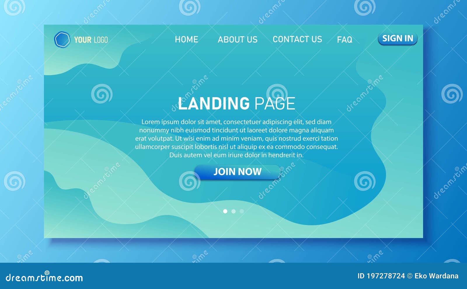 UI Background Design for Website. Landing Page Background Stock Vector ...