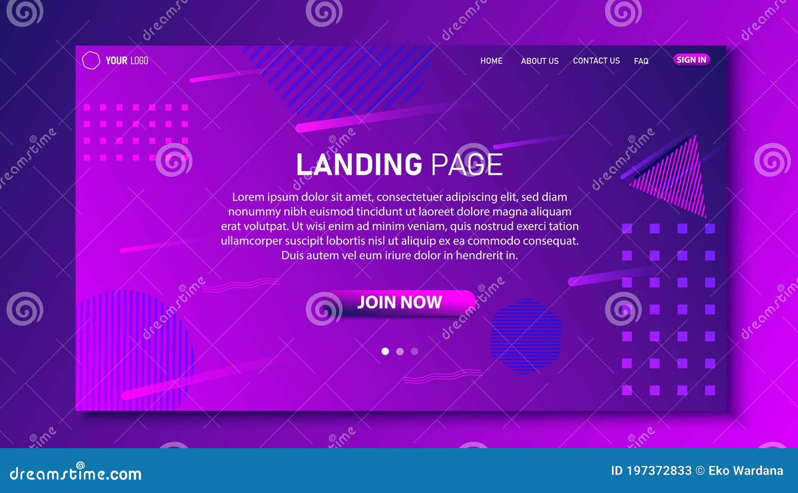 UI Background Design for Website. Landing Page Background Stock Vector ...