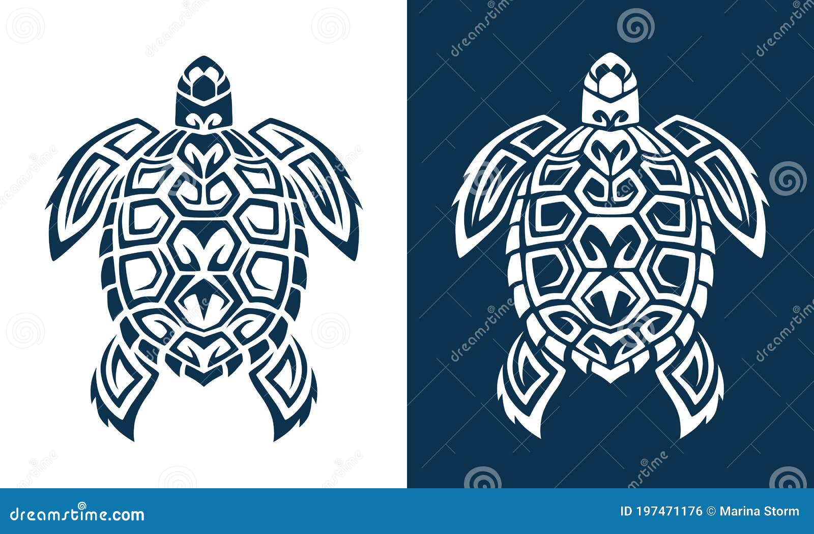 Turtle Logo Graphic Design Concept White and Blue Background. Stock ...