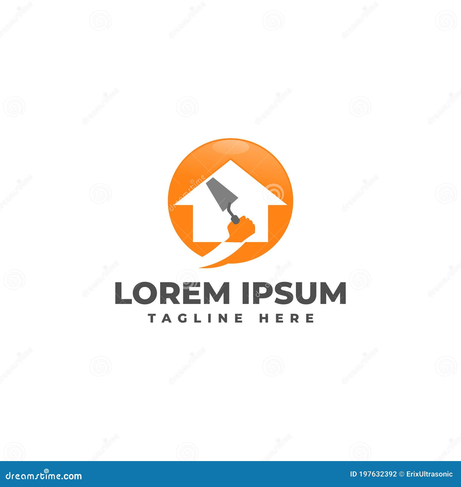 Cement Stucco Home Logo Vector Icon Stock Vector - Illustration of ...