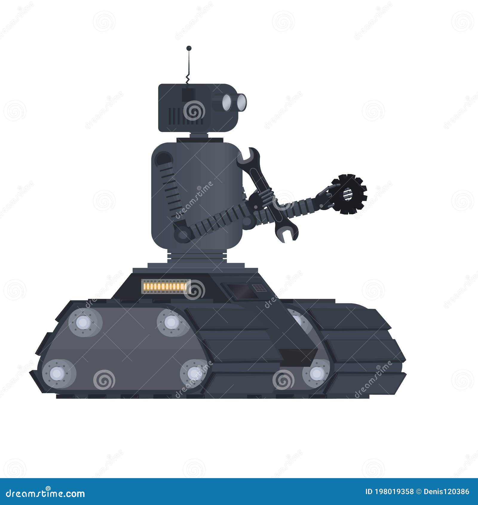 Robot Mechanic With Device Royalty-Free Cartoon | CartoonDealer.com ...