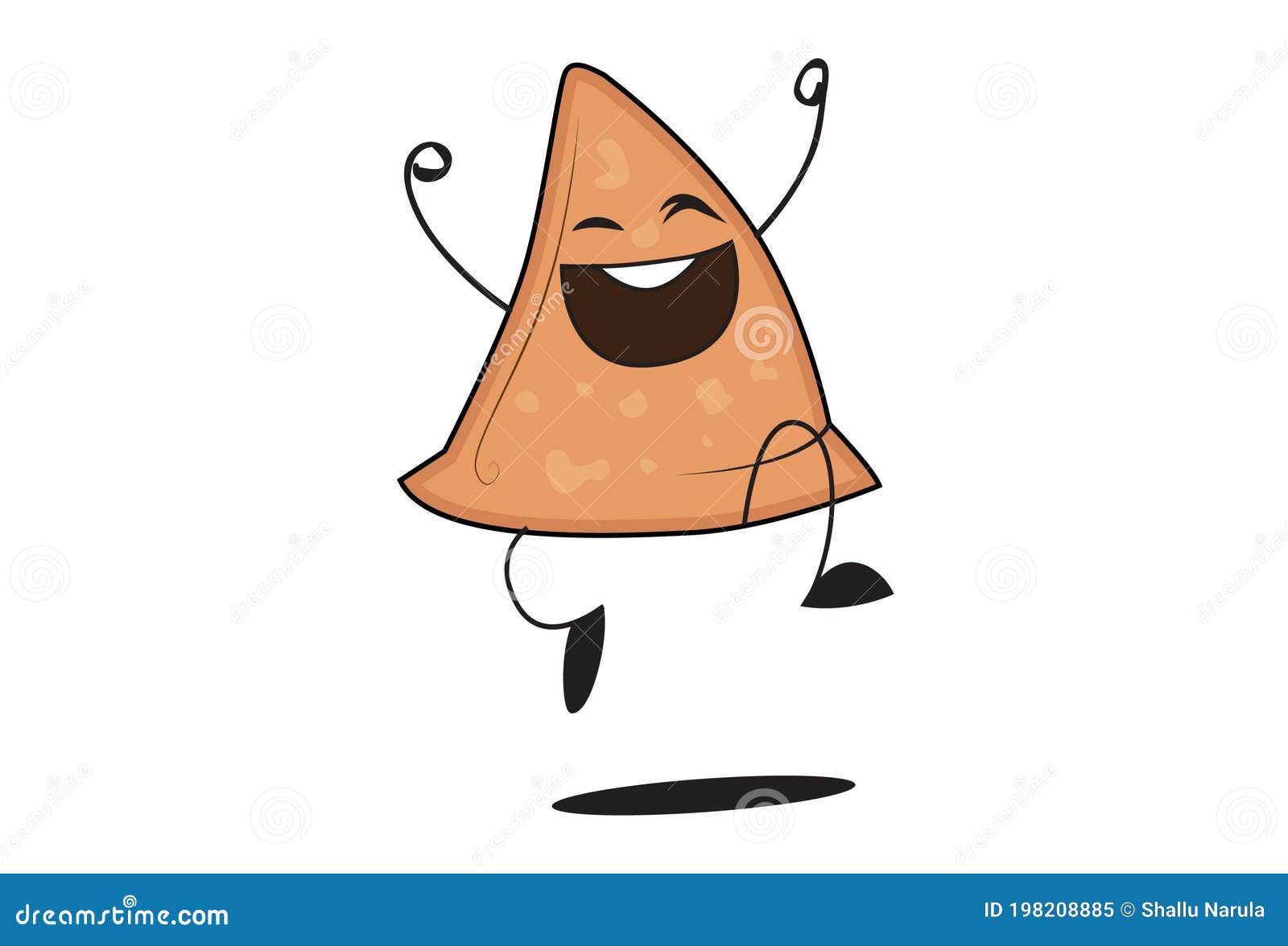 Samosa Is A Baked And Fried Indian Snack Simple Outline Vector ...