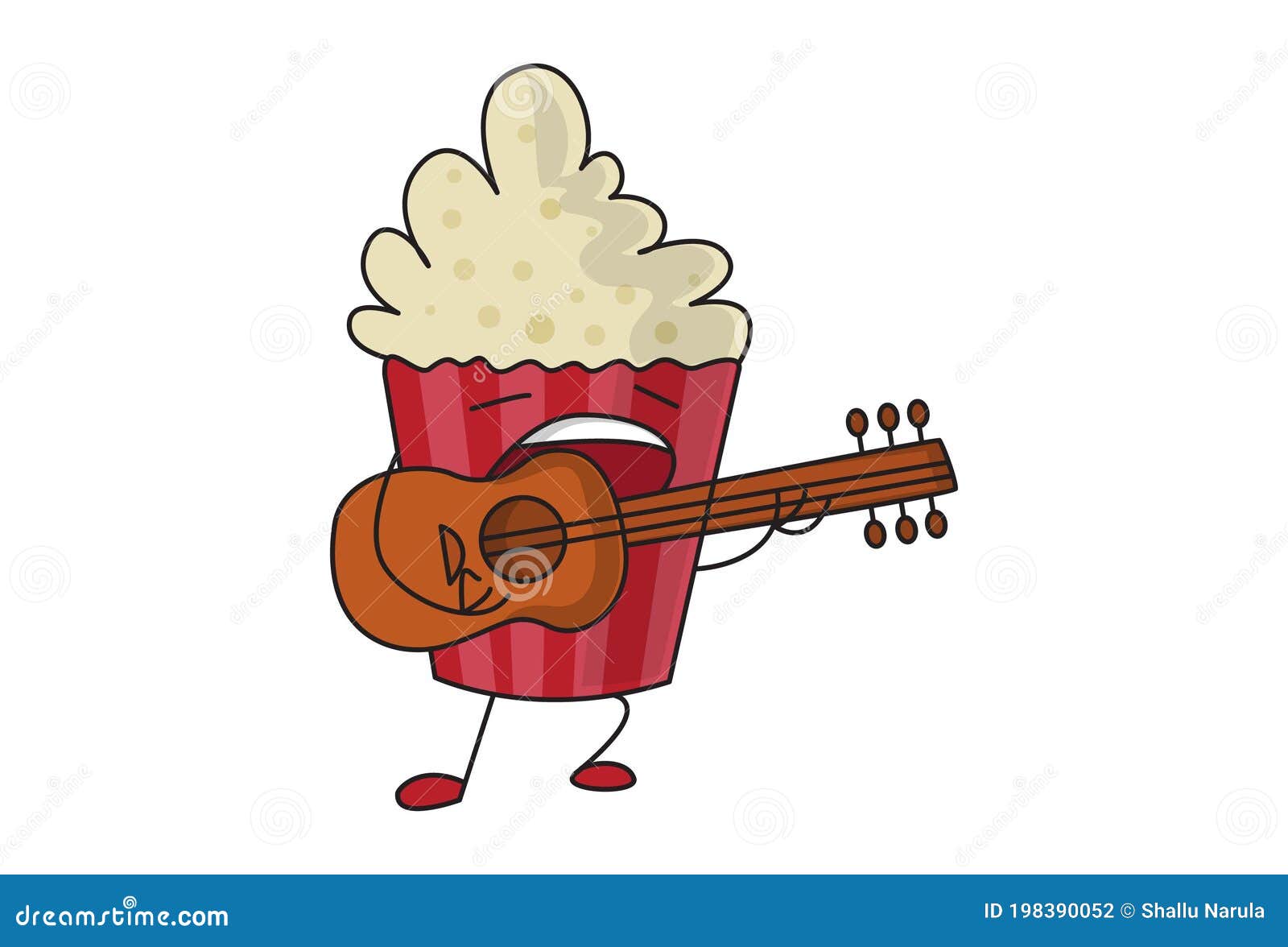 Cartoon Illustration of Popcorn Stock Vector - Illustration of junk ...
