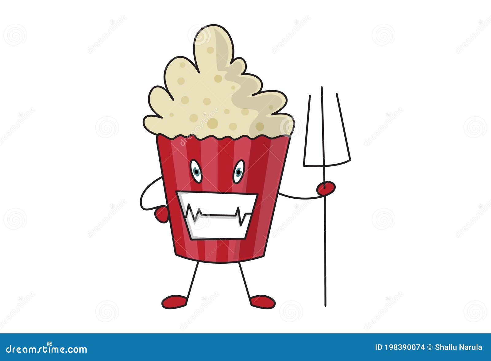 Devil Popcorn Vending Machine Is Formed Cartoon Vector Illustration ...