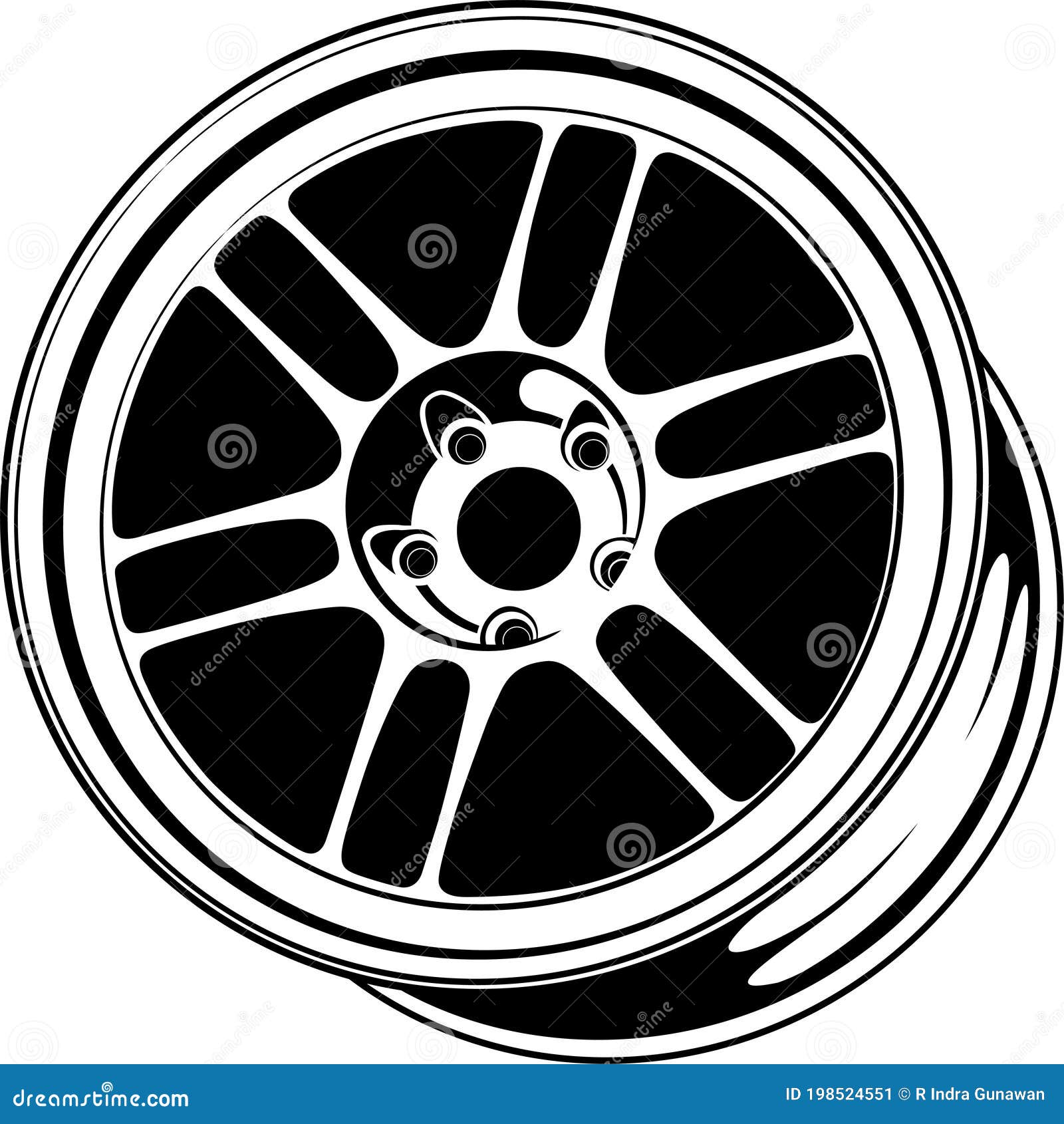 Car Wheel Line Art Vector Illustration Stock Illustration ...