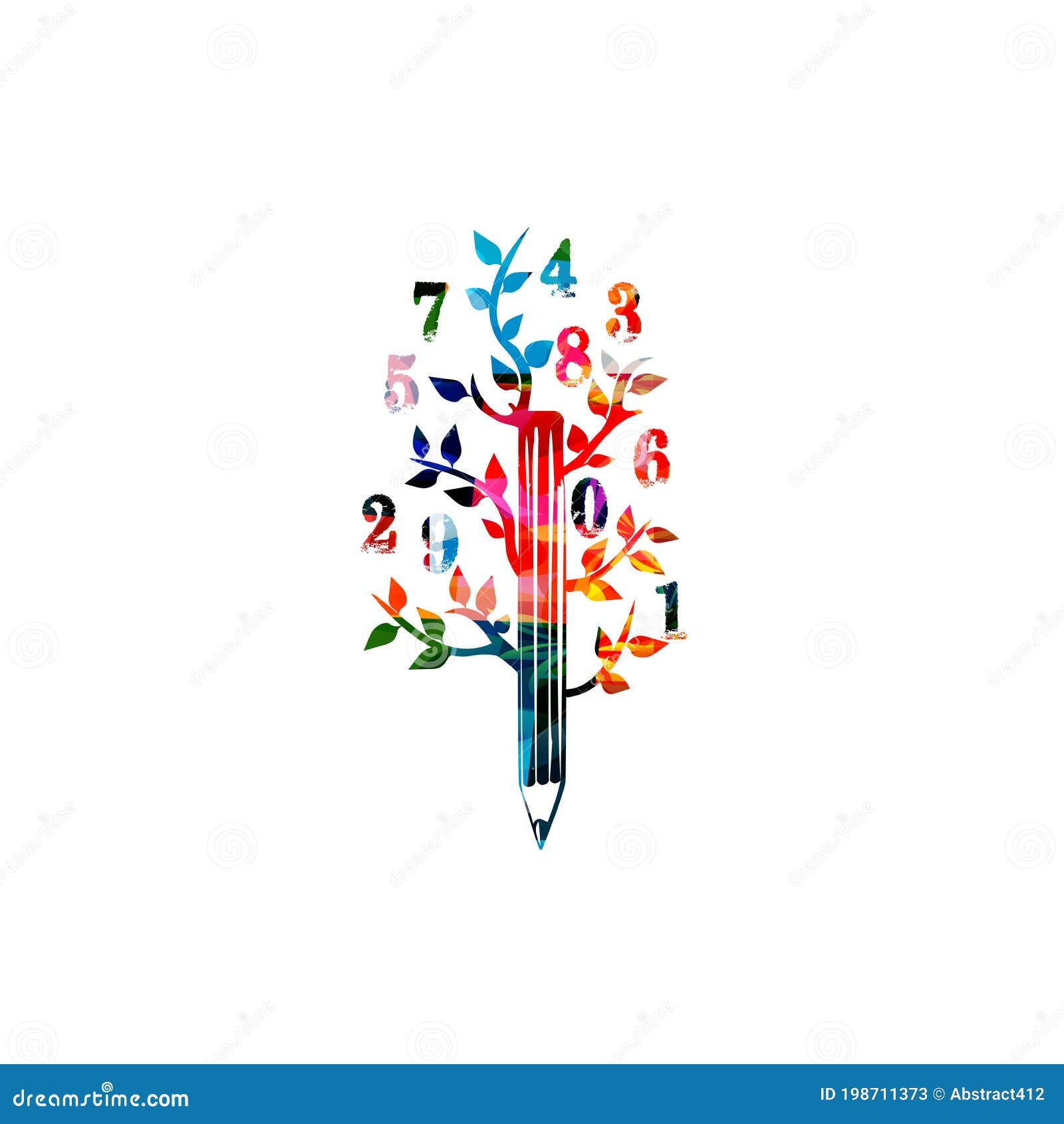 Colorful Numbers Pencil Stock Illustrations – 365 Colorful Numbers ...