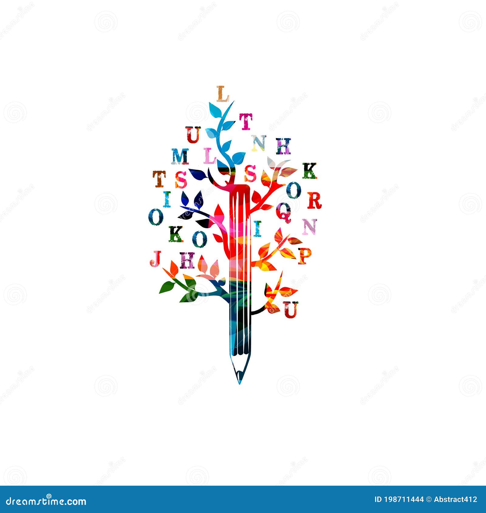 Colorful Pencil with Letters for Creative Writing, Idea and Inspiration ...
