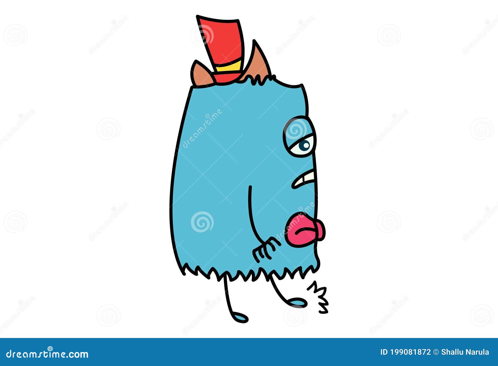 Cartoon Illustration of Blue Monster Stock Vector - Illustration of ...