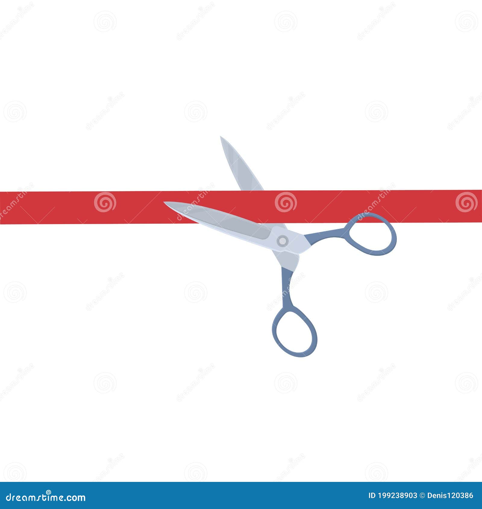 Scissors Cut Red Ribbon, Vector Illustration Stock Vector ...