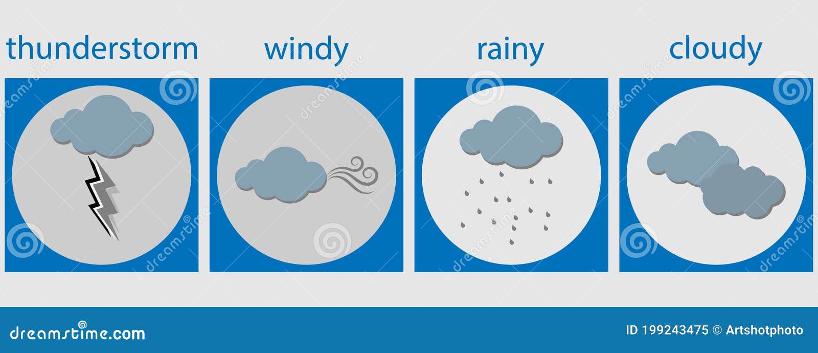 Weather Signs Cartoon Vector | CartoonDealer.com #12167111