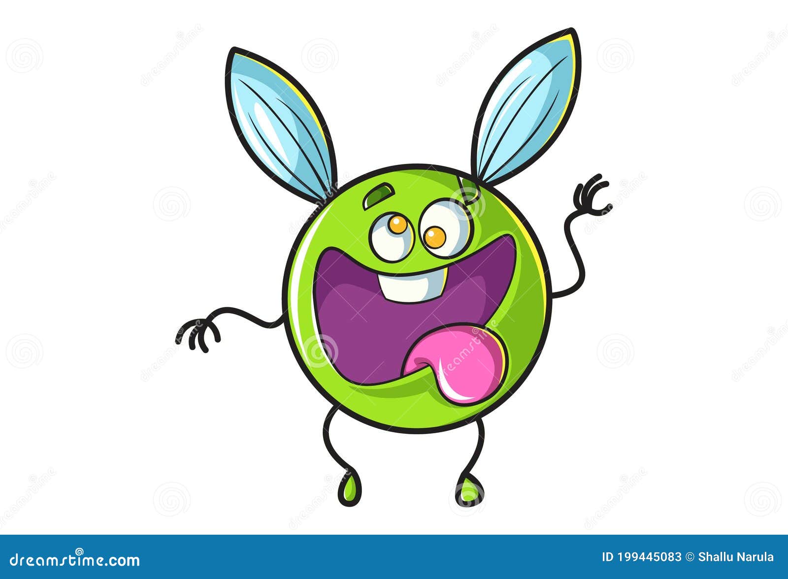 Cartoon Illustration of Flying Ball Stock Vector - Illustration of face ...