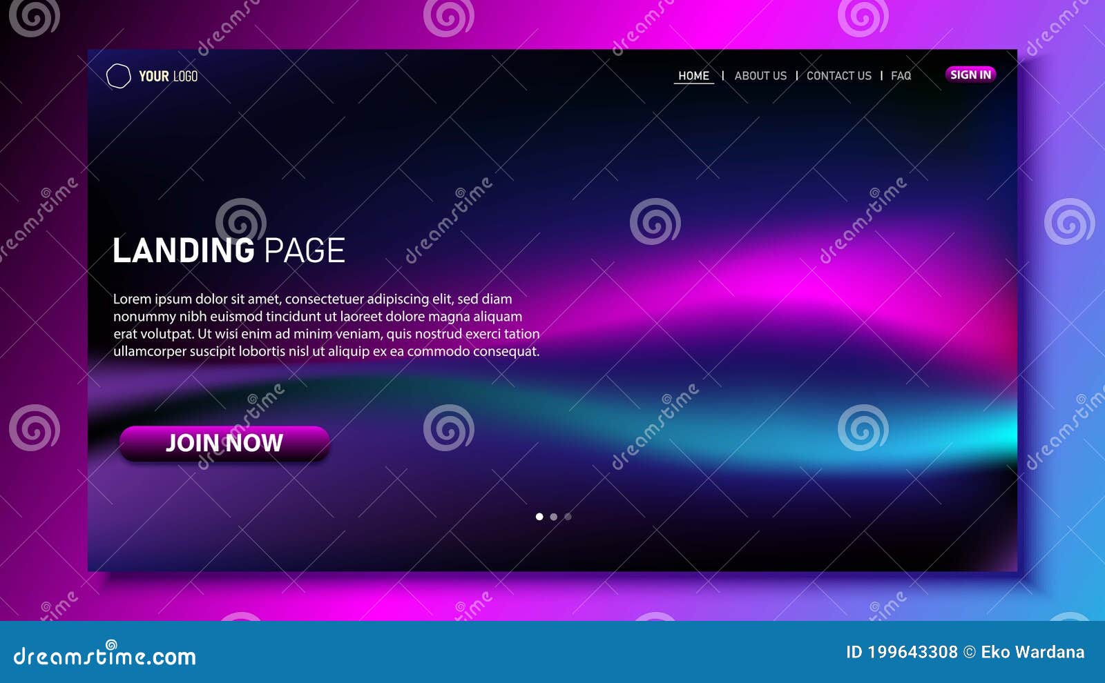 UI Background Design for Website. Landing Page Background Stock Vector ...