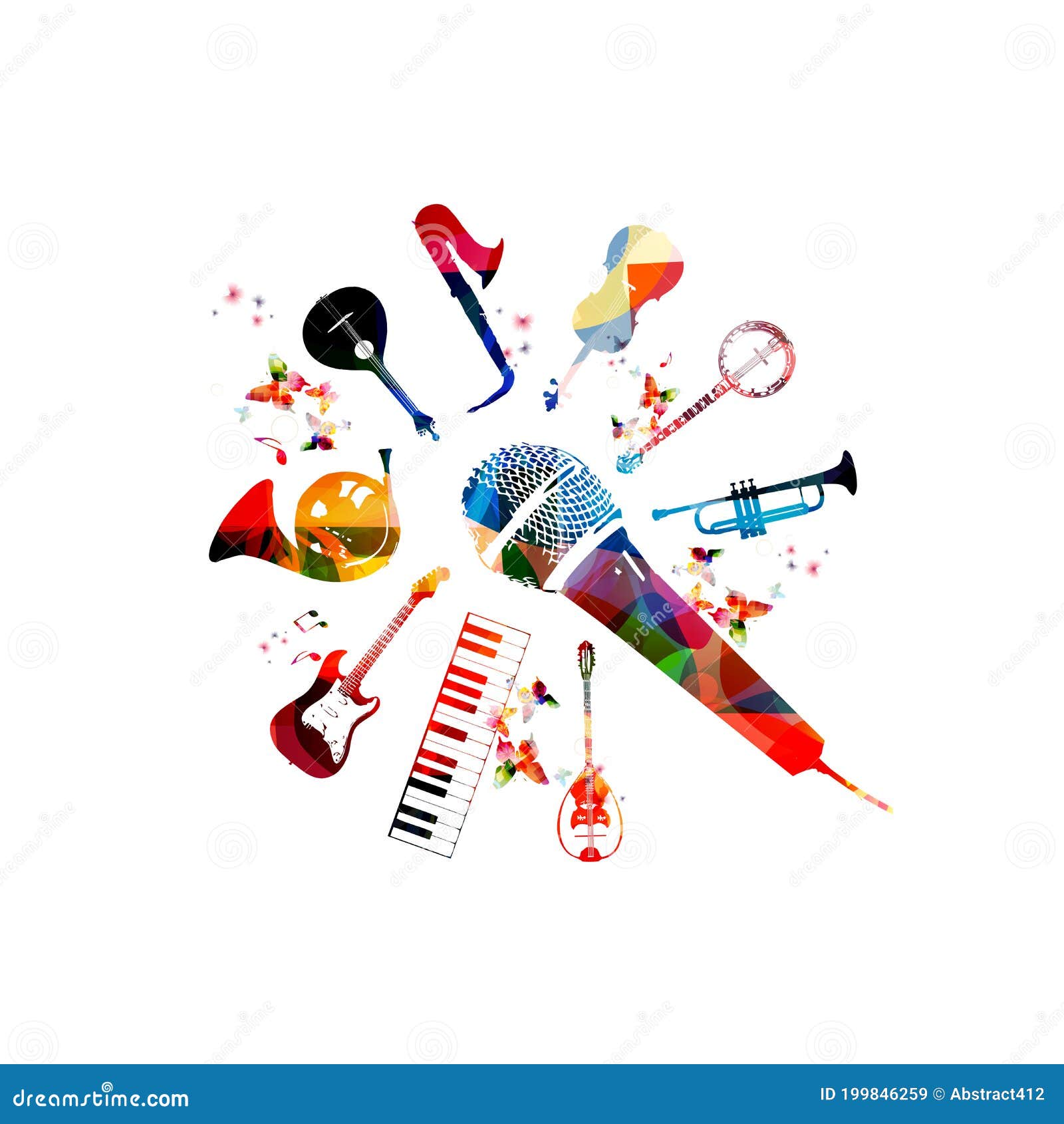 Music Instruments Template Vector Illustration Stock Vector ...