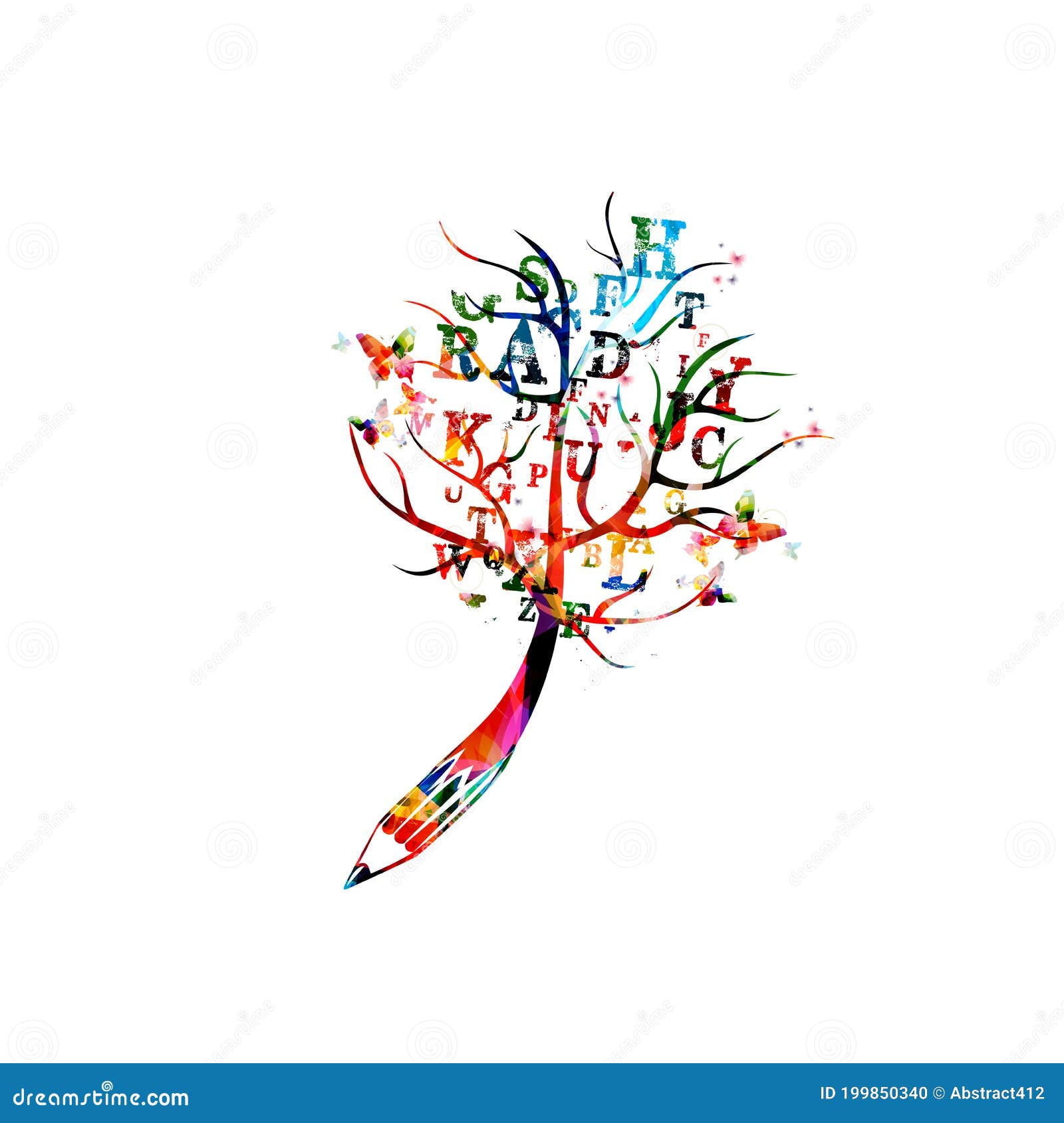Creative writing concept stock vector. Illustration of learning - 199850340