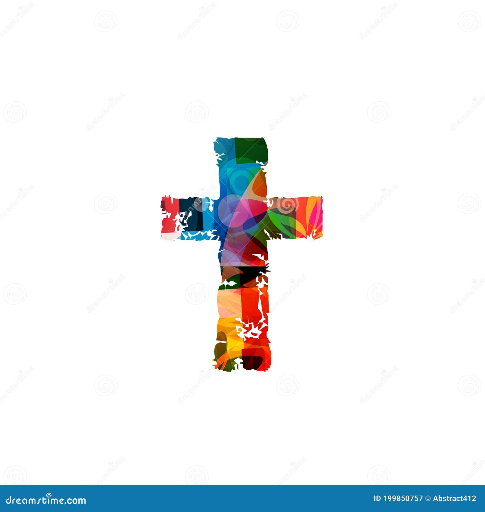 Colorful Christian Cross Isolated Vector Illustration. Religion Themed ...