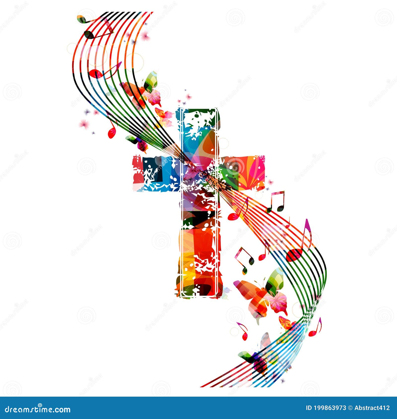 Musical Christian Logo. Cross And Note Vector Illustration ...