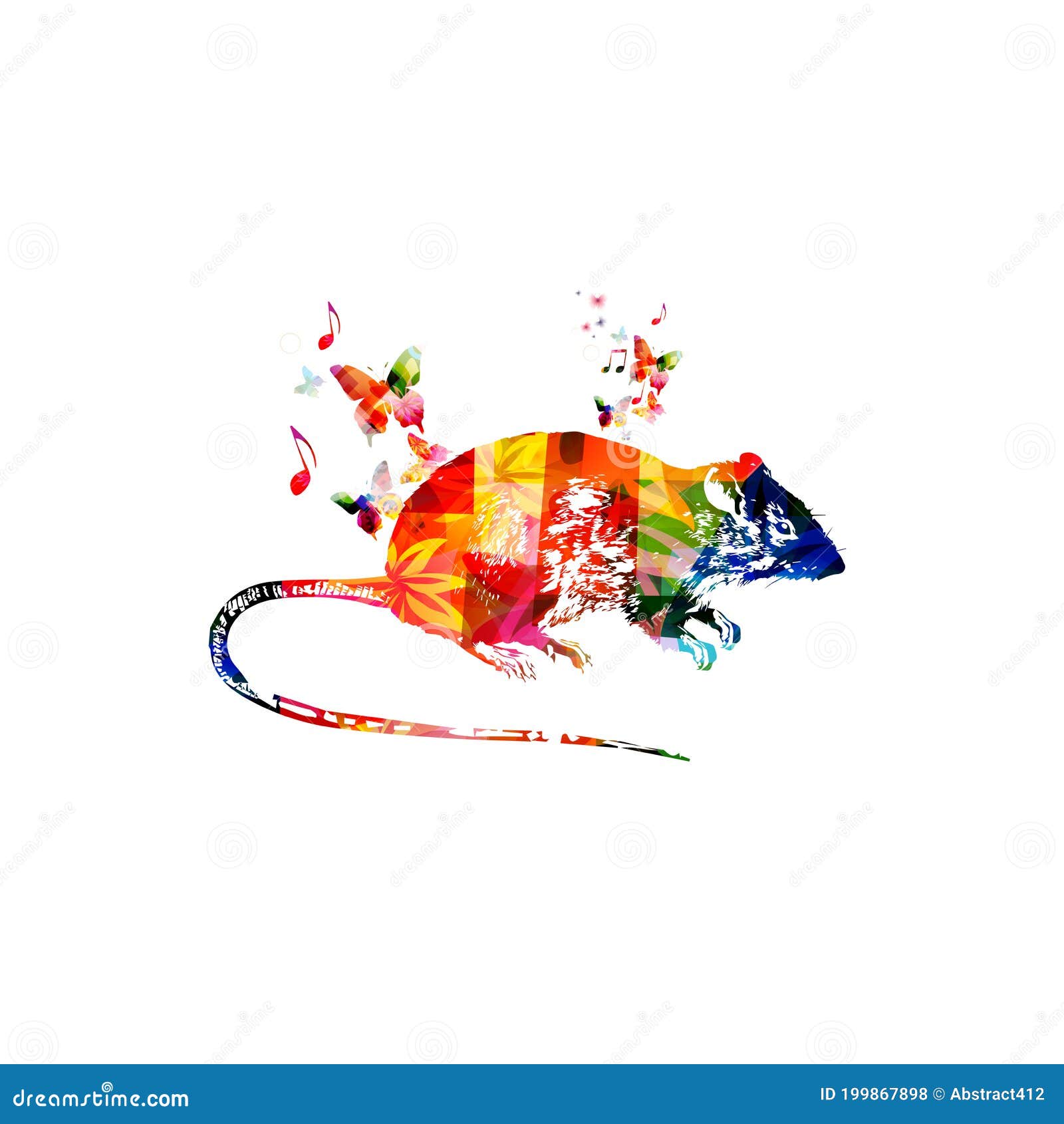 Colorful Mouse In Rain: A Photorealistic Fantasy Royalty-Free Stock ...