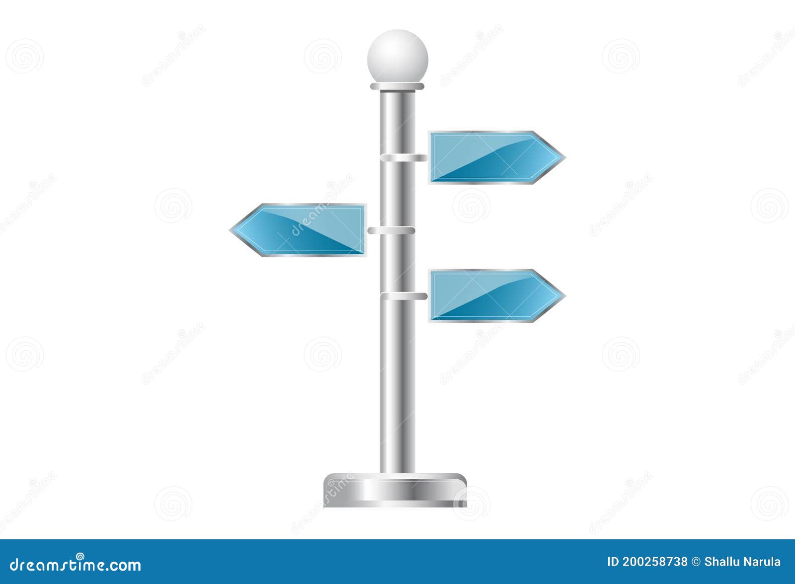 Cartoon Illustration of Road Direction Board Pole. Stock Vector ...