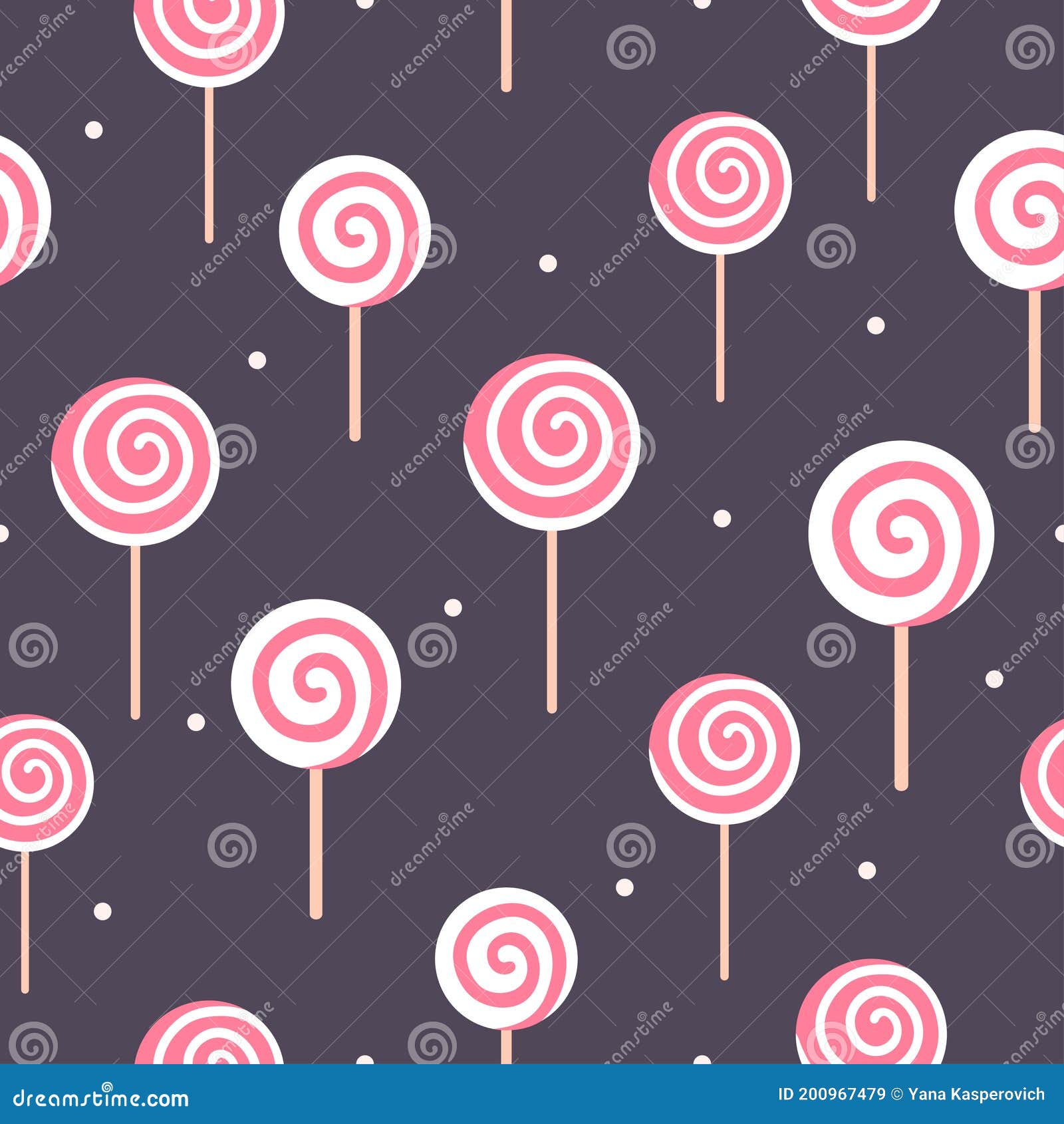 White and Pink Lollipops with Light Dots on Purple-gray Background ...