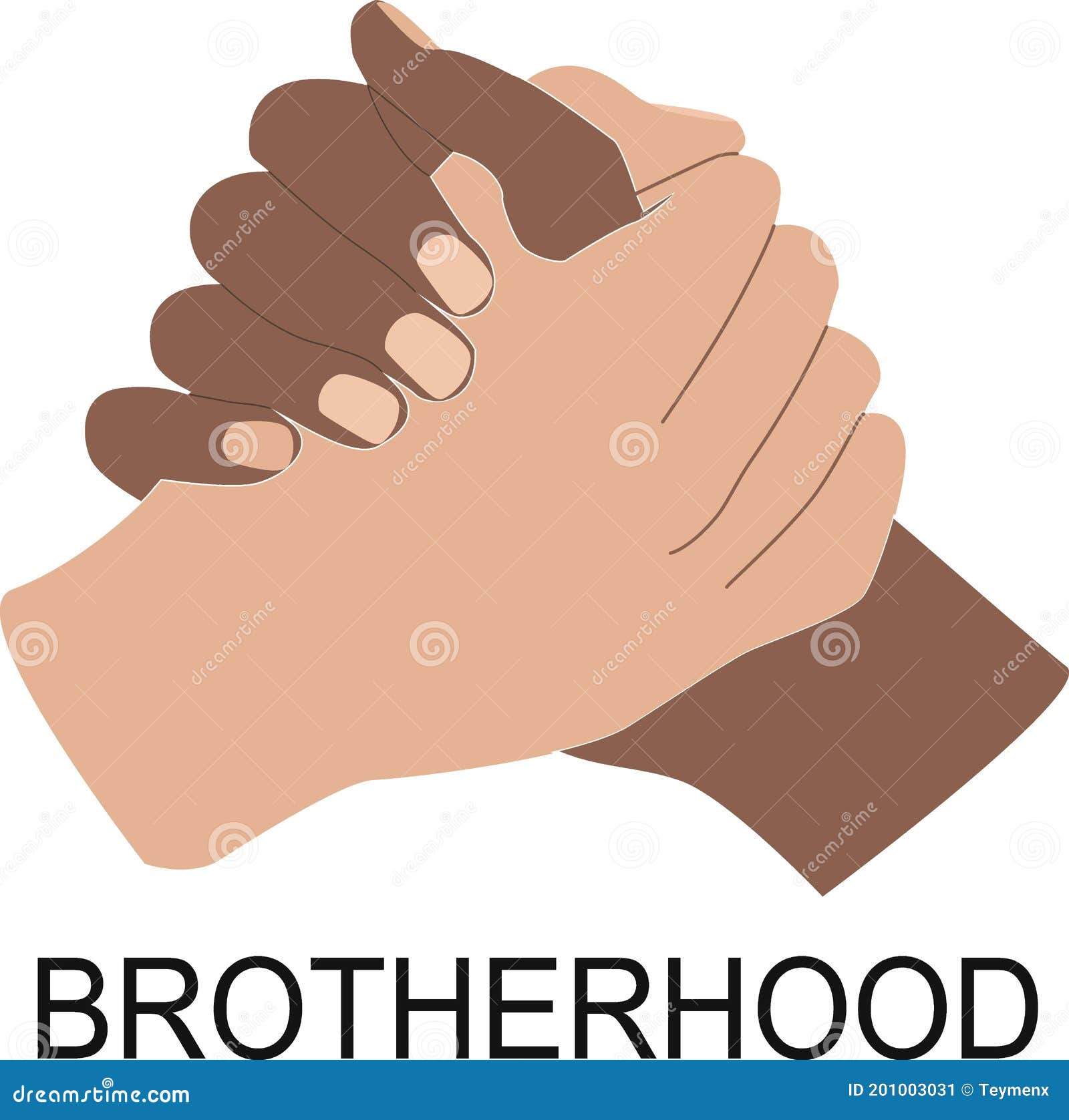 Brotherhood Hands Outline Blue Neon Icon. Elements Of Friendship Line ...