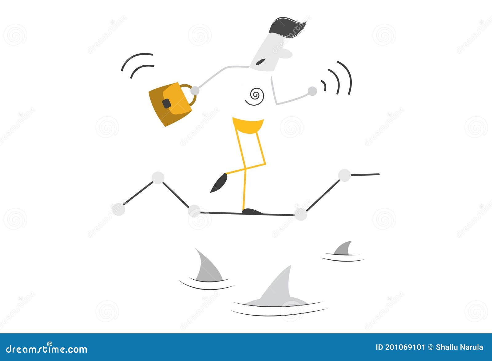 Cartoon Illustration of Line Man. Stock Vector - Illustration of ...