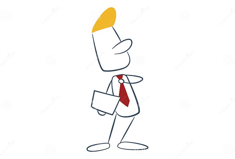 Cartoon Illustration of Line Man. Stock Vector - Illustration of male ...