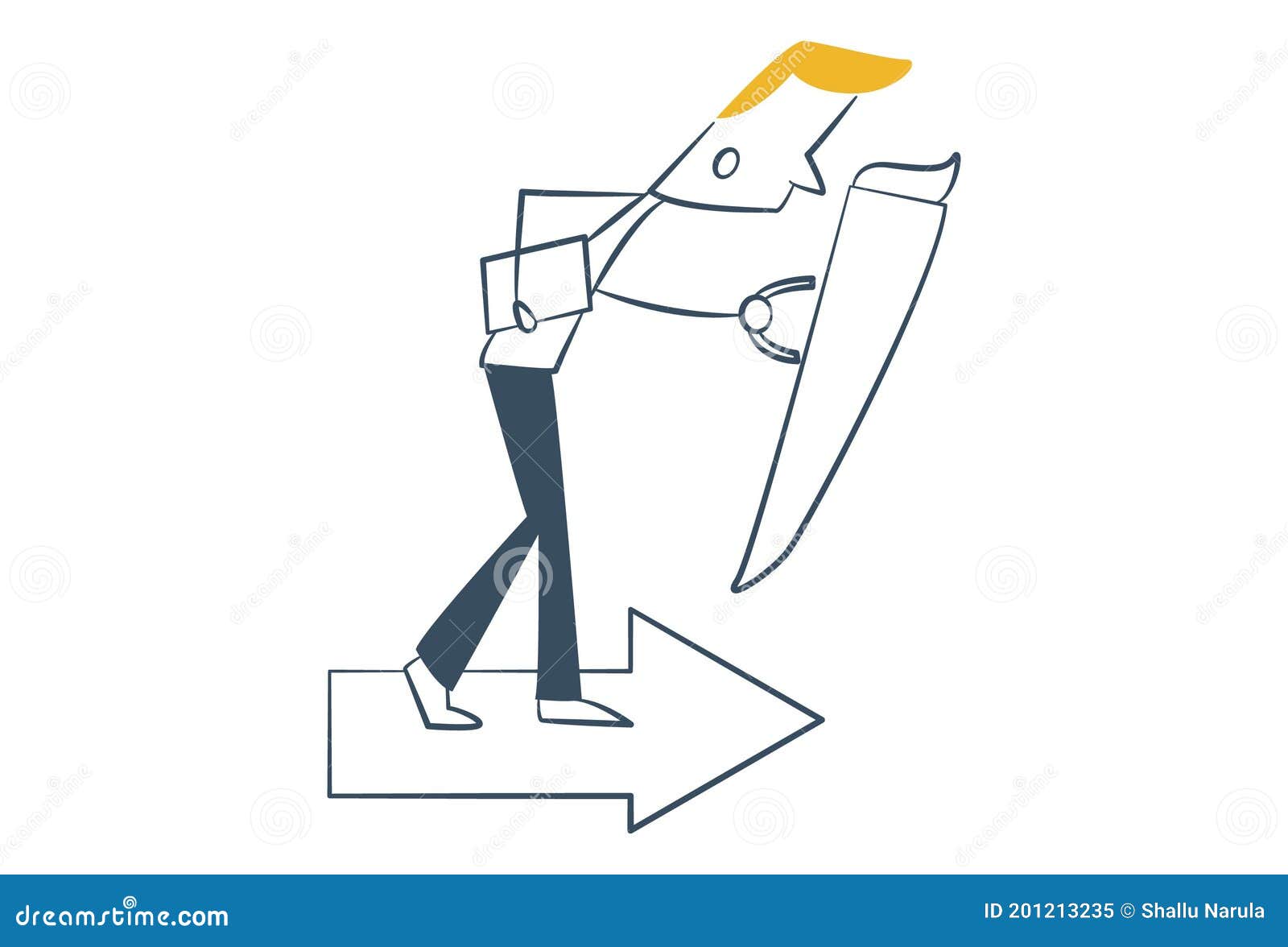 Cartoon Illustration of Line Man. Stock Vector - Illustration of ...
