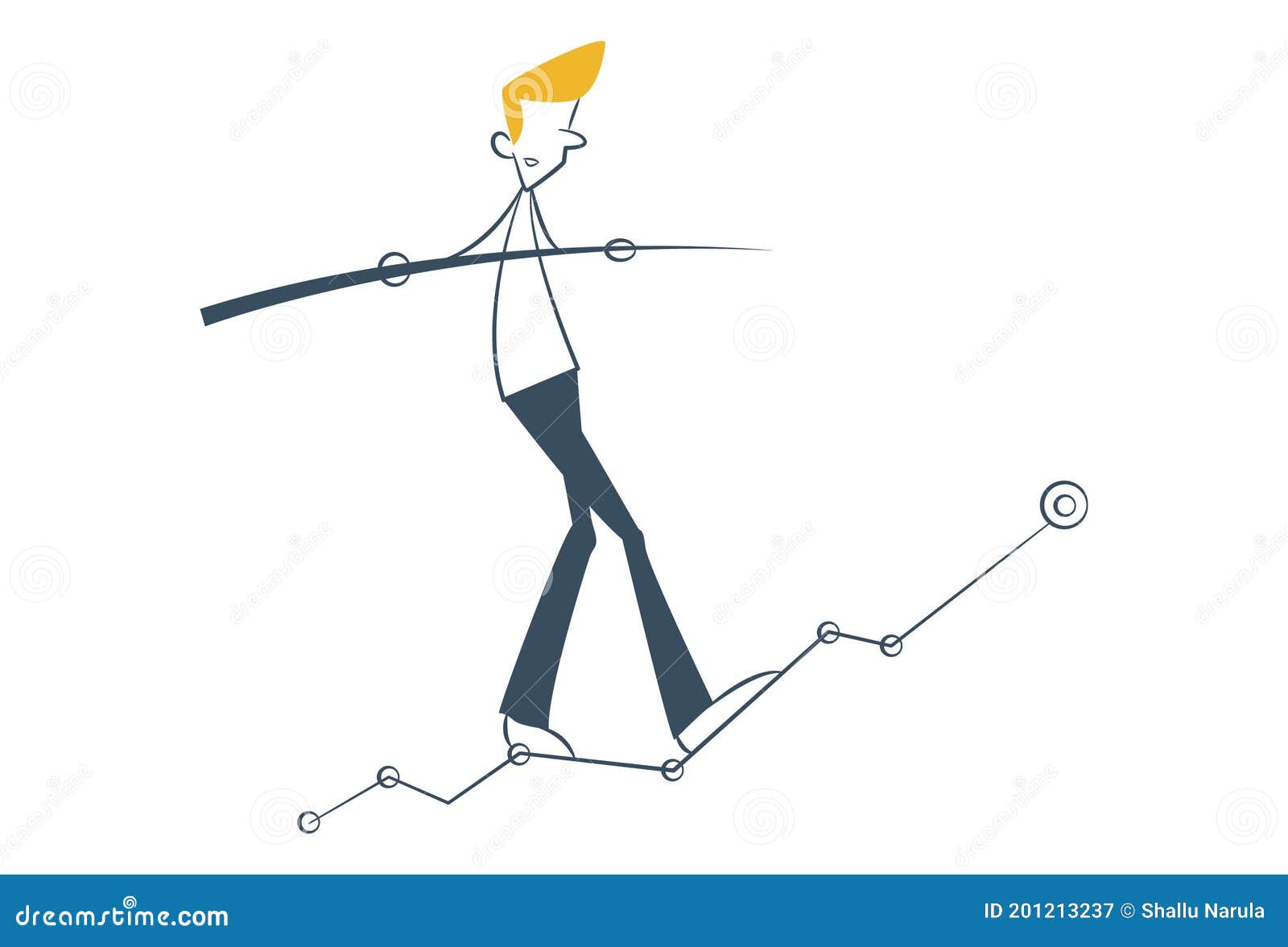 Cartoon Illustration of Line Man. Stock Vector - Illustration of circle ...
