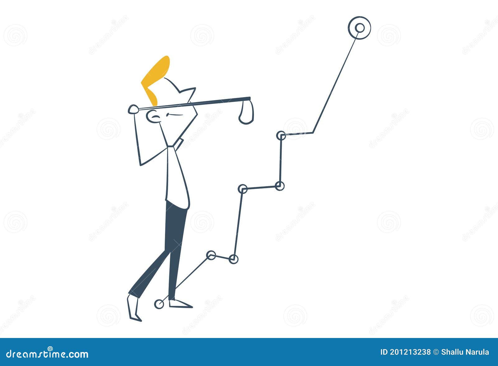 Cartoon Illustration of Line Man. Stock Vector - Illustration of drop ...