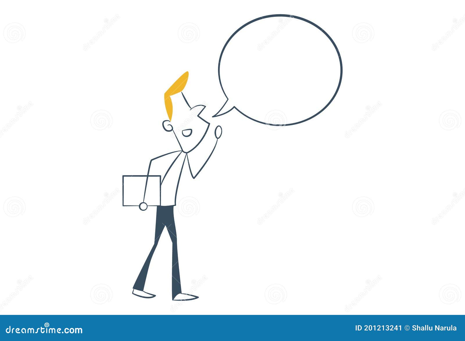 Cartoon Illustration of Line Man. Stock Vector - Illustration of body ...