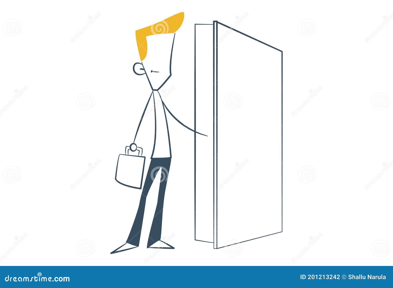 Cartoon Illustration of Line Man. Stock Vector - Illustration of inside ...