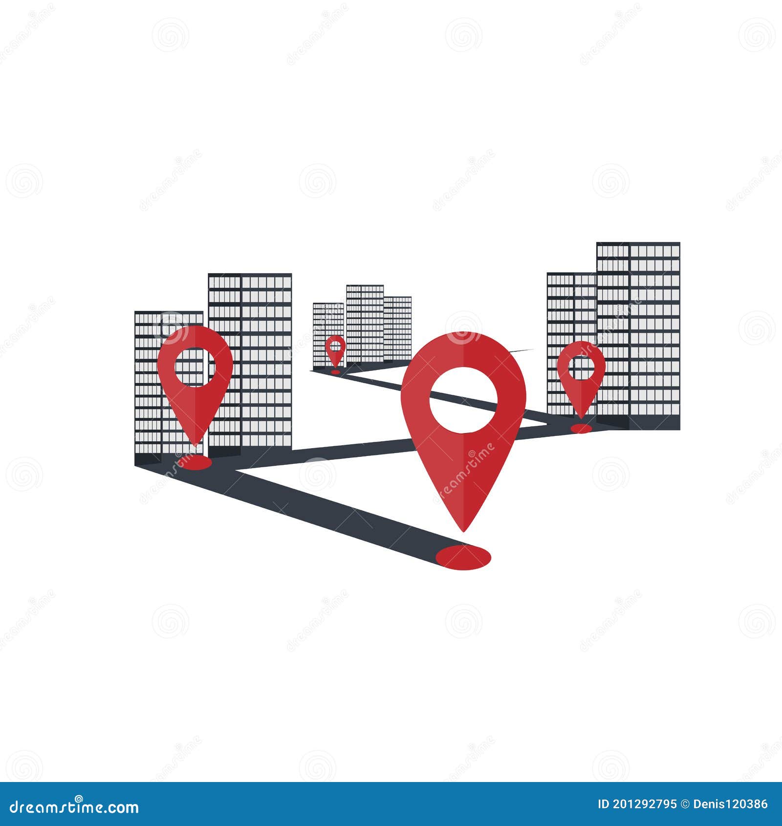 Location in the City. Tourist Route. Placemark, Vector Illustration ...