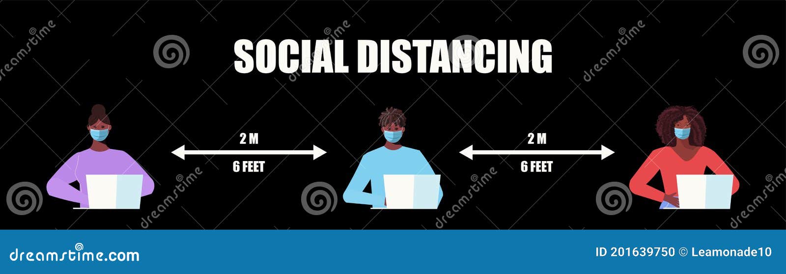 Young African American People Working at the Computer, Keeping a Social ...